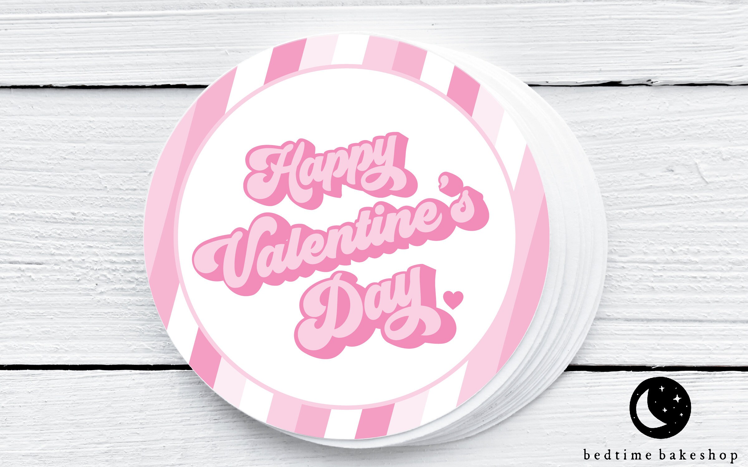 Printable Valentine's Day Cookie Tag happy Valentine's Day Retro Cookie ...
