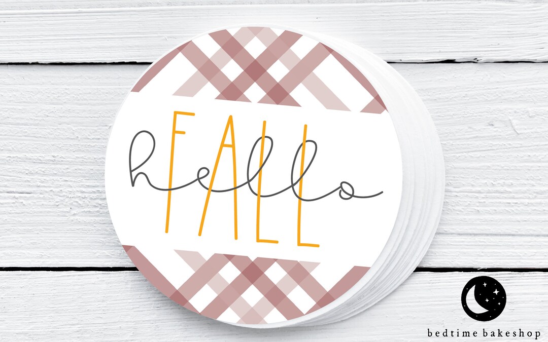 Printable Hello Fall 2 Cookie Tags Fall Cupcake Toppers Autumn Tags Bat ...