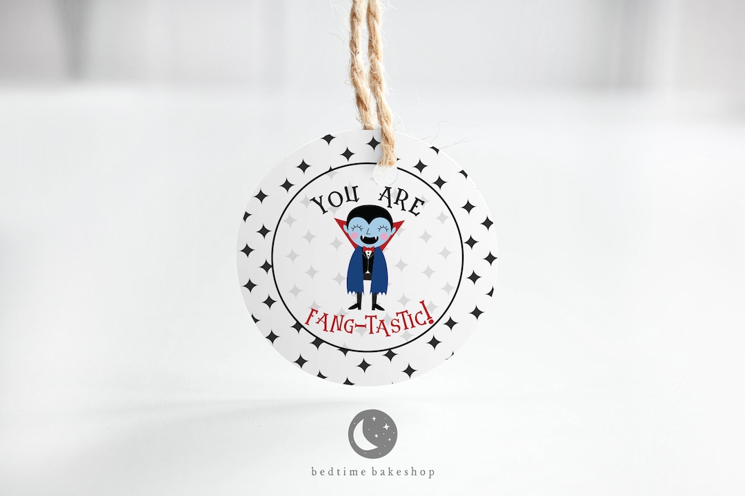 You Are Fangtastic Cookie Tag Printable Halloween 2 Tag - Etsy