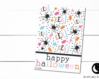 Printable Happy Halloween Eek Assorted Pattern Pink Purple | Etsy