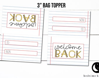 Welcome Back / Back to School Cookie Bag Topper / Teacher - Etsy