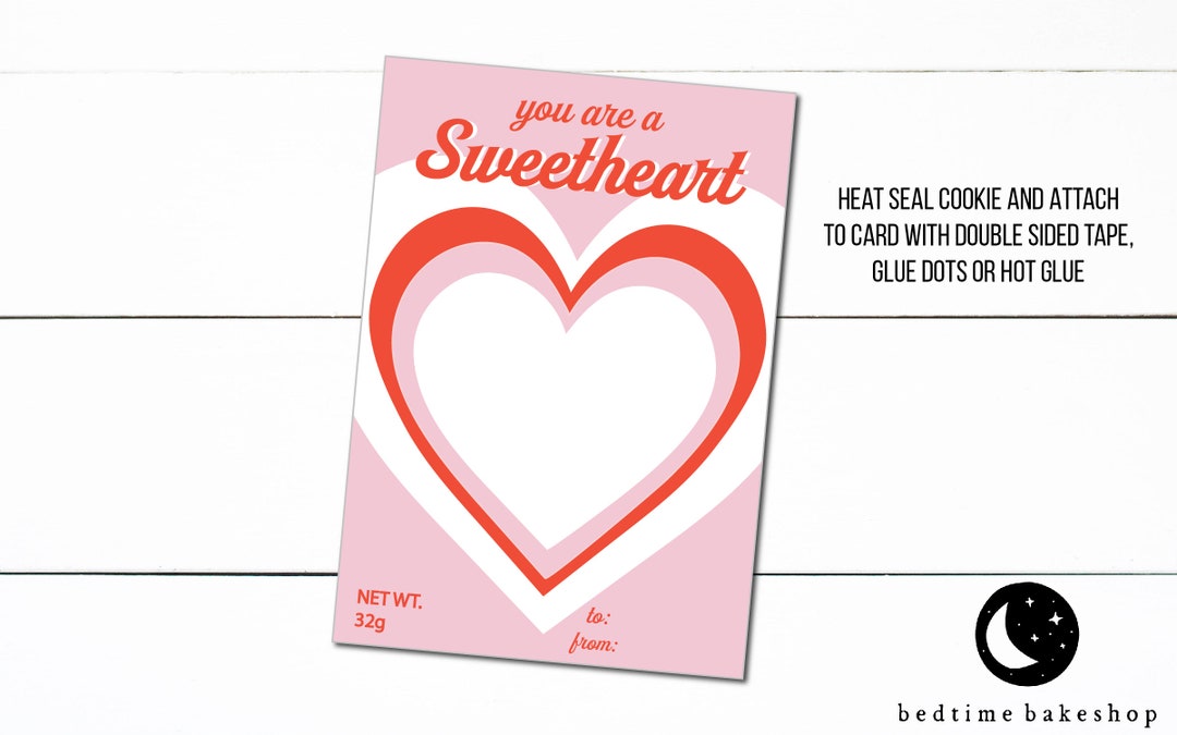Printable Mini Cookie Card - 3.5" X 5" Happy Valentine's Day You Are a ...