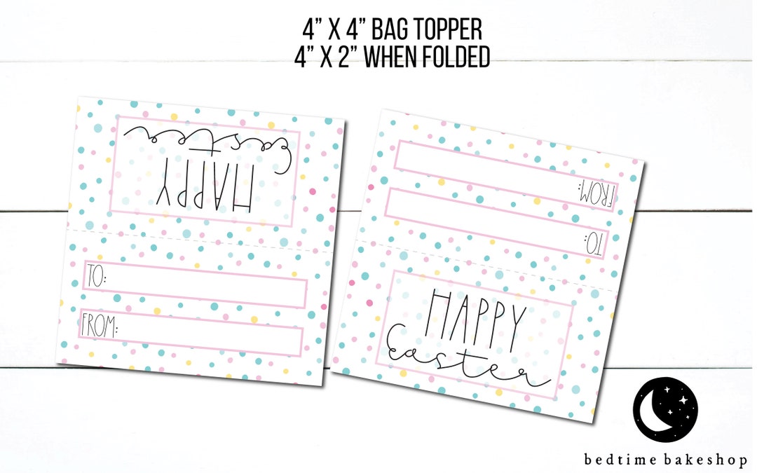 4" Happy Easter Treat Topper Printable Treat Bag Toppers- Easter ...