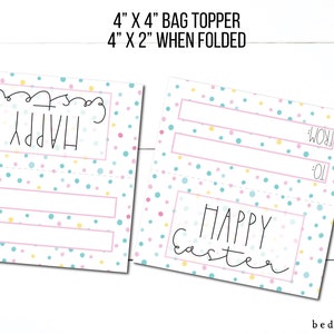 4" Happy Easter Treat Topper Printable Treat Bag Toppers- Easter ...