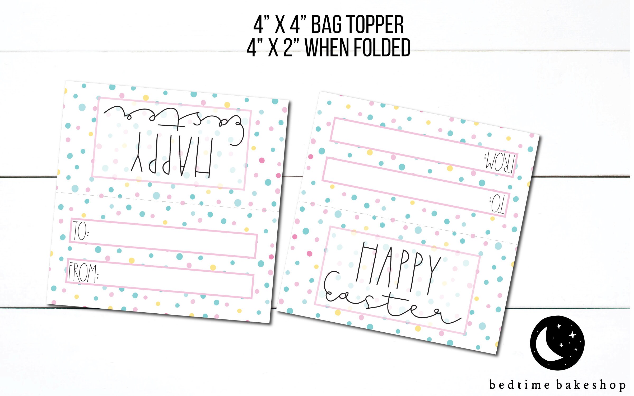 4" Happy Easter Treat Topper Printable Treat Bag Toppers- Easter ...