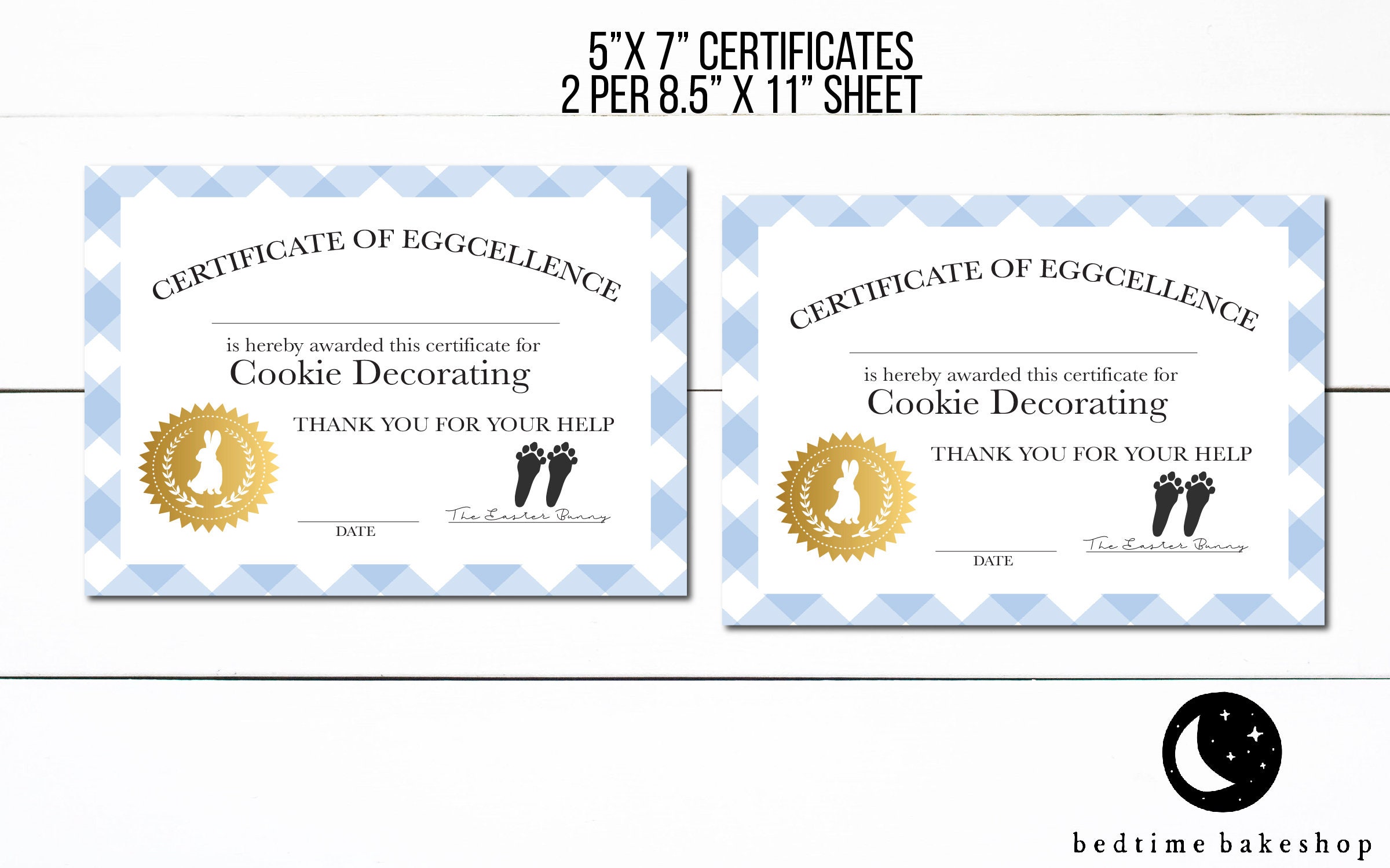 Printable Easter DIY Cookie Kit Certificate of Eggcellence | Etsy