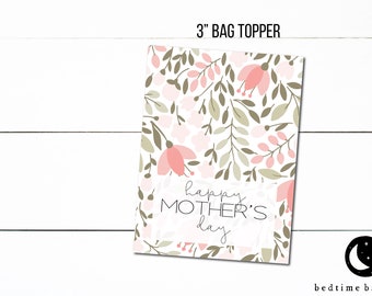 PRINTABLE 3x4 Happy Mother's Day Minimalist Elegant Pink Floral ...