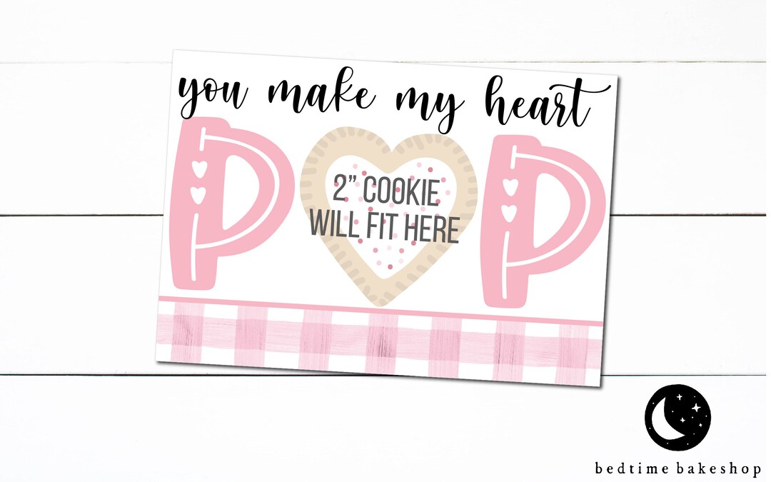 Printable Mini Cookie Card 3.5 X 5 Happy Valentine's Day You Make My ...
