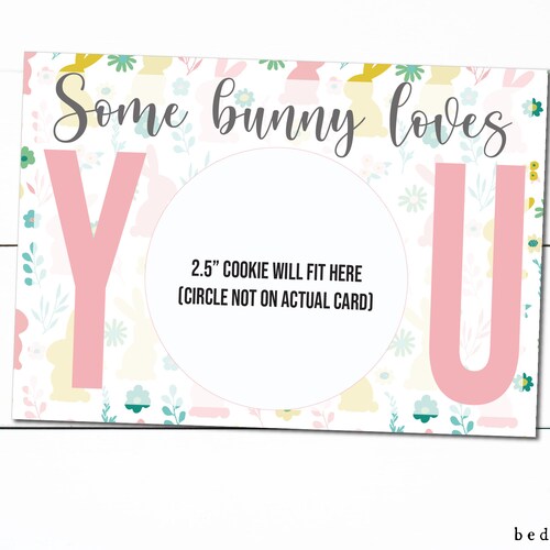 Printable Mini Cookie Card 3.5 X 5 Happy Easter - Etsy