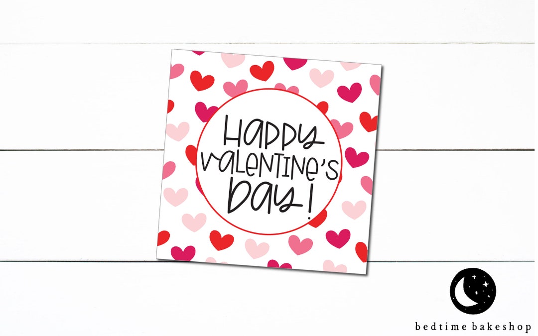Printable Valentine's Day Cookie Tag happy Valentine's Day Cookie Tag ...