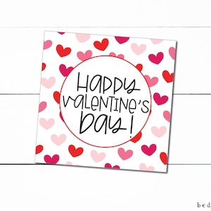 Printable Valentine's Day Cookie Tag -happy Valentine's Day Cookie Tag ...