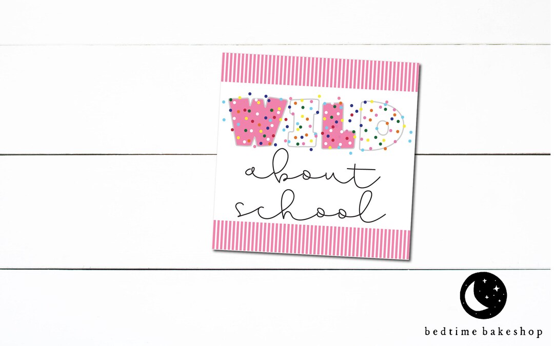 Printable 2" Square Cookie Tag Wild About School Circus Animal Cookie ...