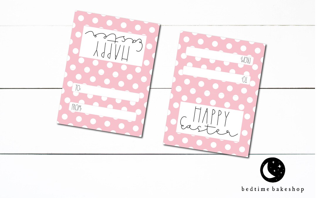 3" Happy Easter Treat Topper Printable Treat Bag Toppers- Easter Pink ...