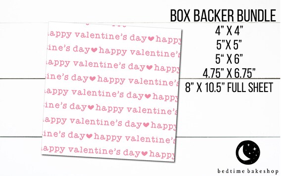 Printable Valentine's Day Bundle of Box Backers Cookie Box - Etsy