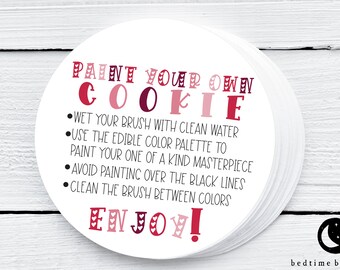 Printable Valentine's Day PYO Paint Your Own Cookie Tag | Etsy