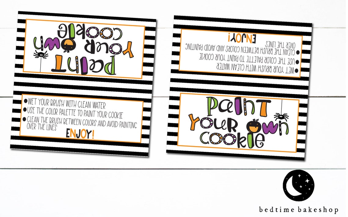 4 Halloween PYO Cookie Treat Bag Topper Printable Treat - Etsy