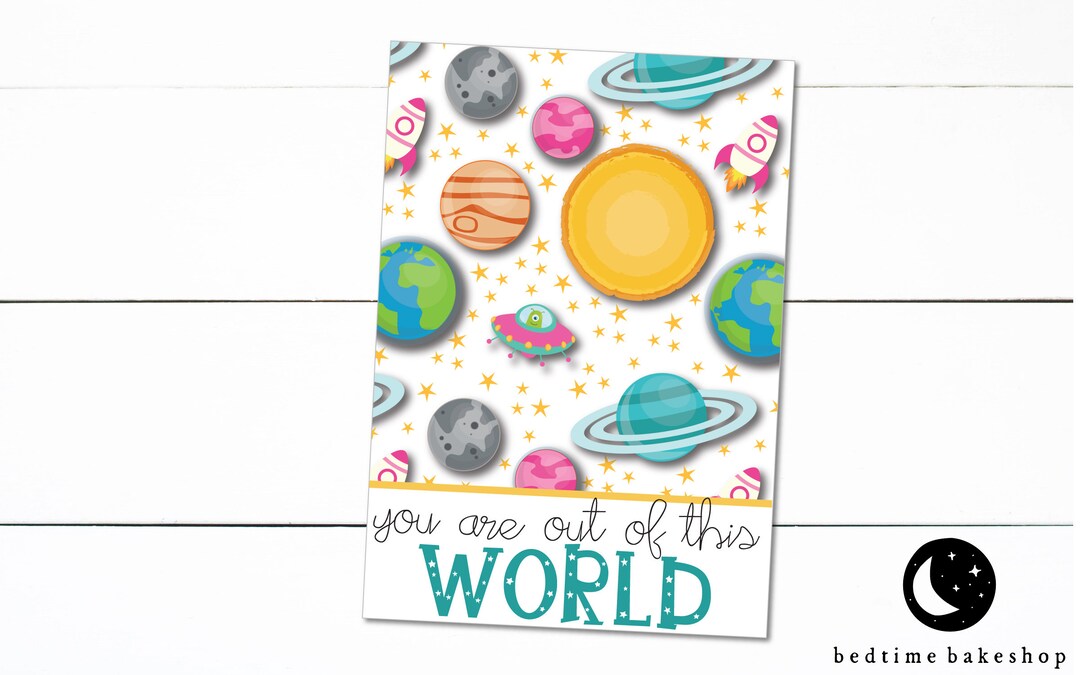 Printable Mini Cookie Card 3.5 X 5 Happy Valentine's Day Space You Are ...