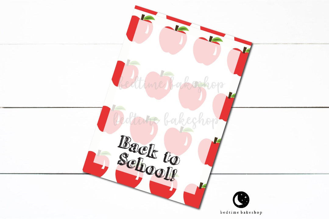Printable Back to School Cookie Card Apples - 3.5" X 5" Mini Cookie ...