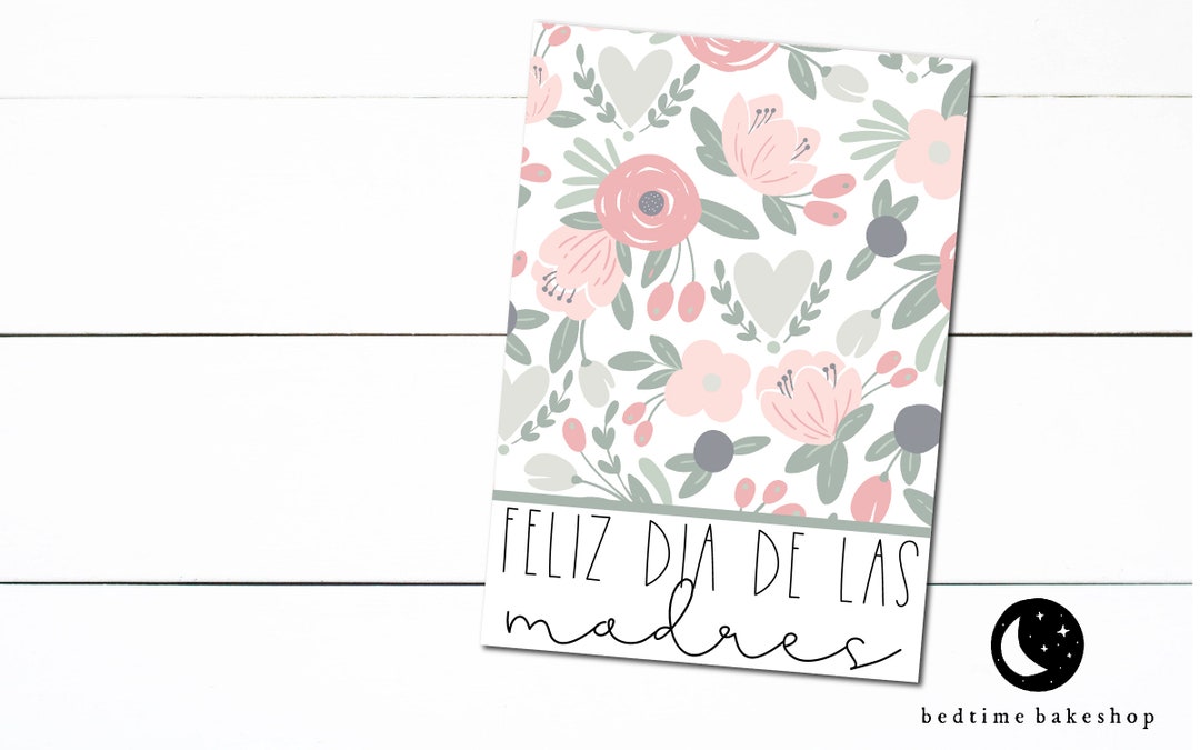 Printable Mini Cookie Card - 3.5" X 5" Happy Mother's Day SPANISH Dusty ...