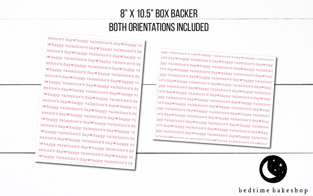 Printable 8x10.5 Cookie Box Packaging Background Pink Text Valentine's ...