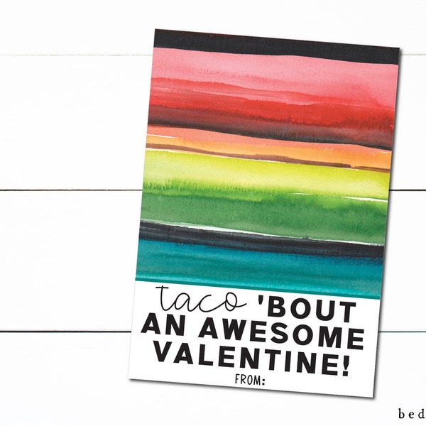 Taco Valentine Card - Etsy