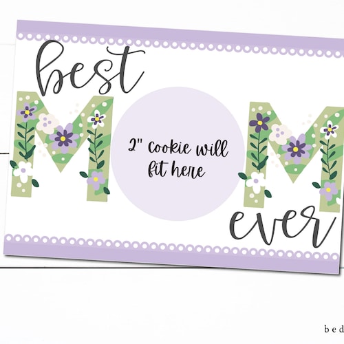 Instant Download Floral Happy Mother's Day MOM Cookie Card - Etsy