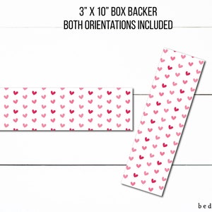 Printable 3x10 Cookie Box Packaging Background Pink Hearts Valentine's ...