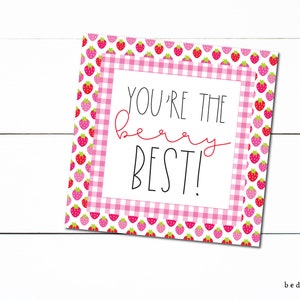 Printable Valentine's Day Square Cookie Tag - You're the Berry Best ...