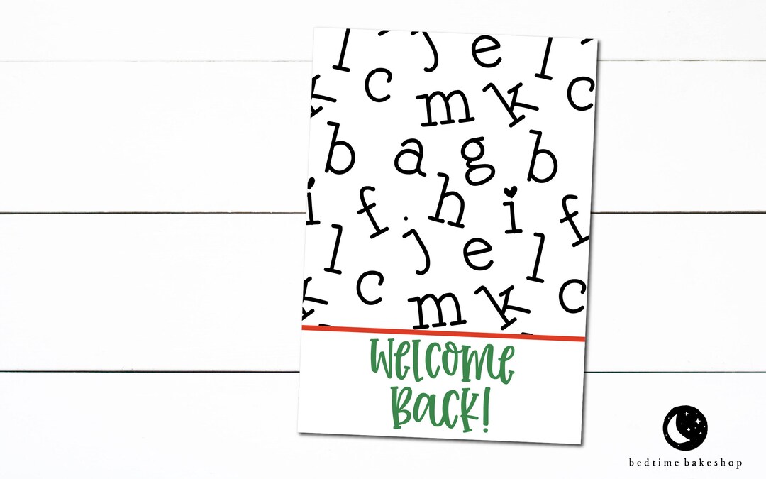 Printable Back to School Cookie Card Welcome Back Multi-colored ...