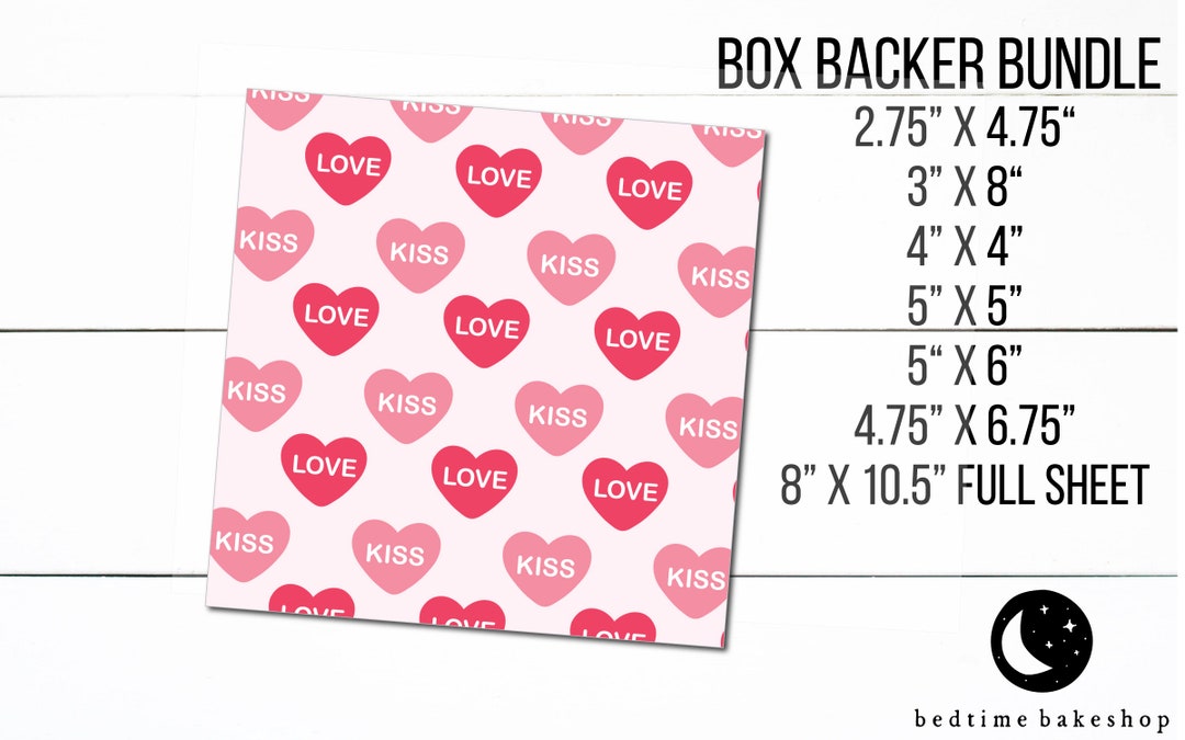 Printable Valentine's Day Bundle of Box Backers 7 Different Sizes ...