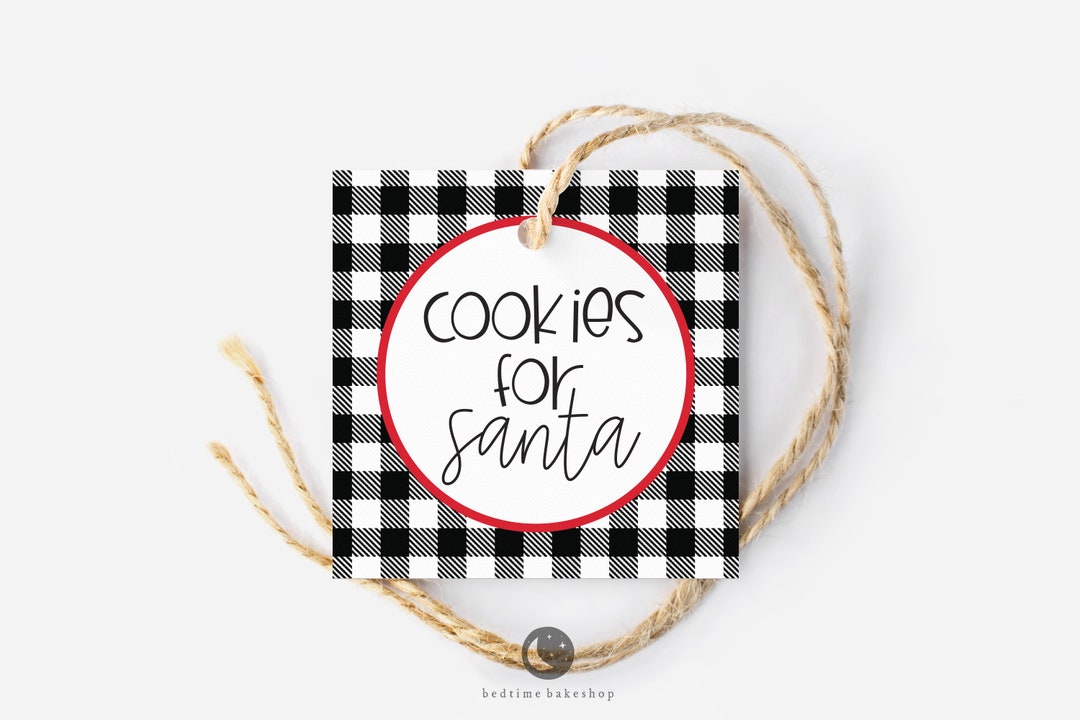 Printable Christmas Cookie Tag - Merry Christmas Cookies for Santa Tag ...