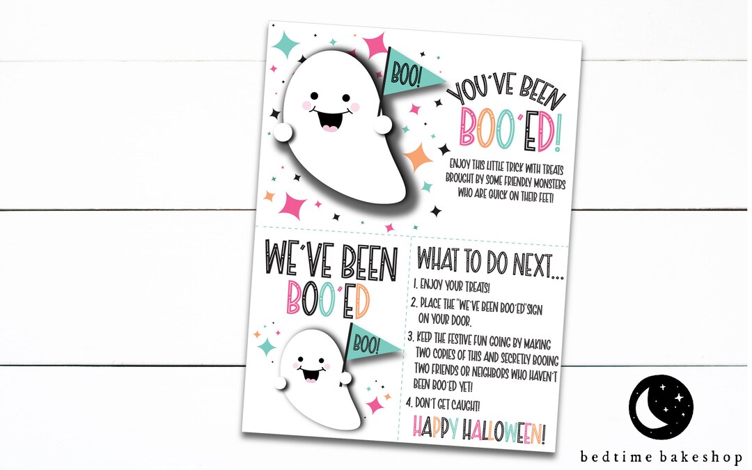You've Been Booed Instructions: Ghost Cookies, Boo Bucket (digital ...
