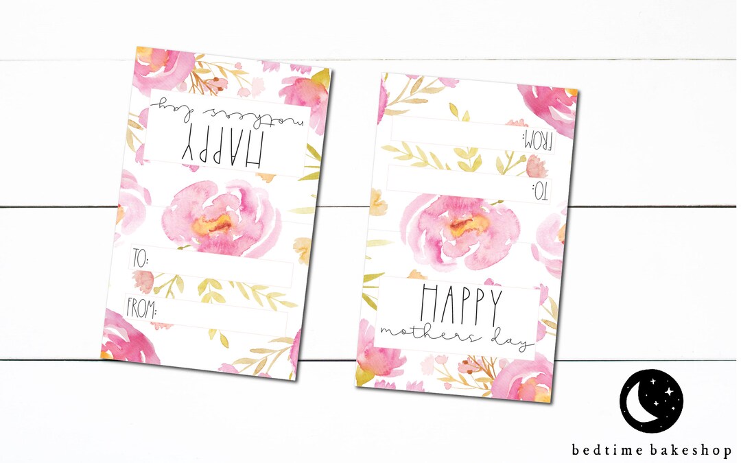 Digital 2.5"x4" Happy Mother's Day Watercolor Floral Printable Treat ...