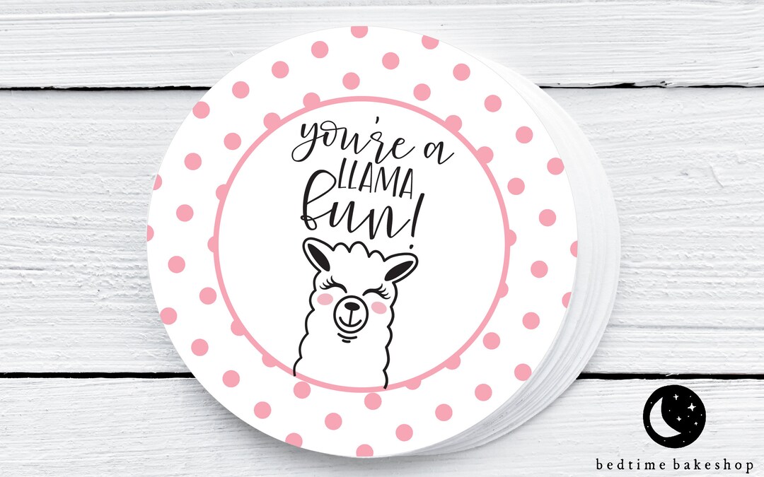 Printable Valentine's Day Cookie Tag - You're a Llama Fun Pink Cookie ...