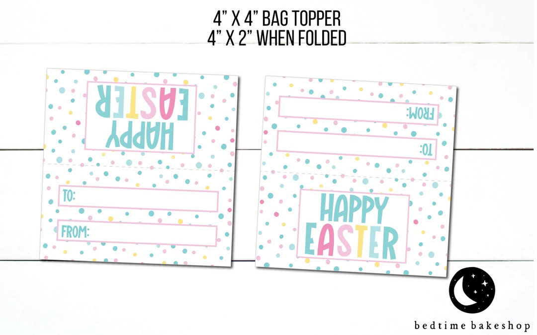 4" Happy Easter Treat Topper Printable Treat Bag Toppers- Easter ...
