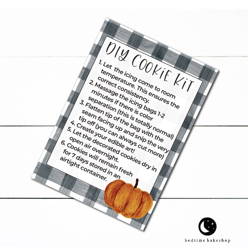 Printable DIY Cookie Kit Cookie Card Thanksgiving Pumpkin - Etsy