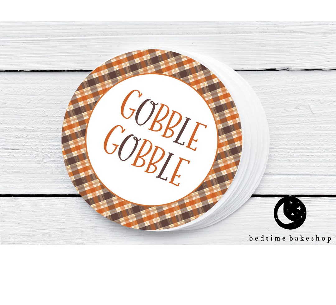 Printable Gobble Gobble 2 Cookie Tags Fall Cupcake Toppers Thanksgiving ...