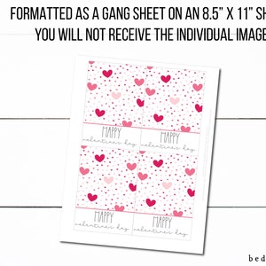 Printable Mini Cookie Card - 3.5" X 5" Happy Valentine's Day Pink ...