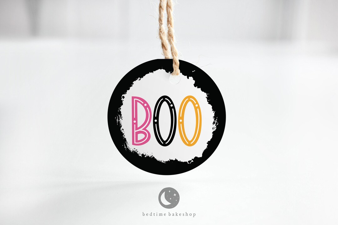 Printable Halloween Cookie Tag - Bleached Boo Cupcake Topper Tag ...
