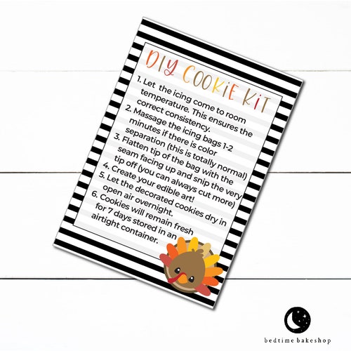 Printable DIY Cookie Kit Cookie Card Thanksgiving Pumpkin - Etsy