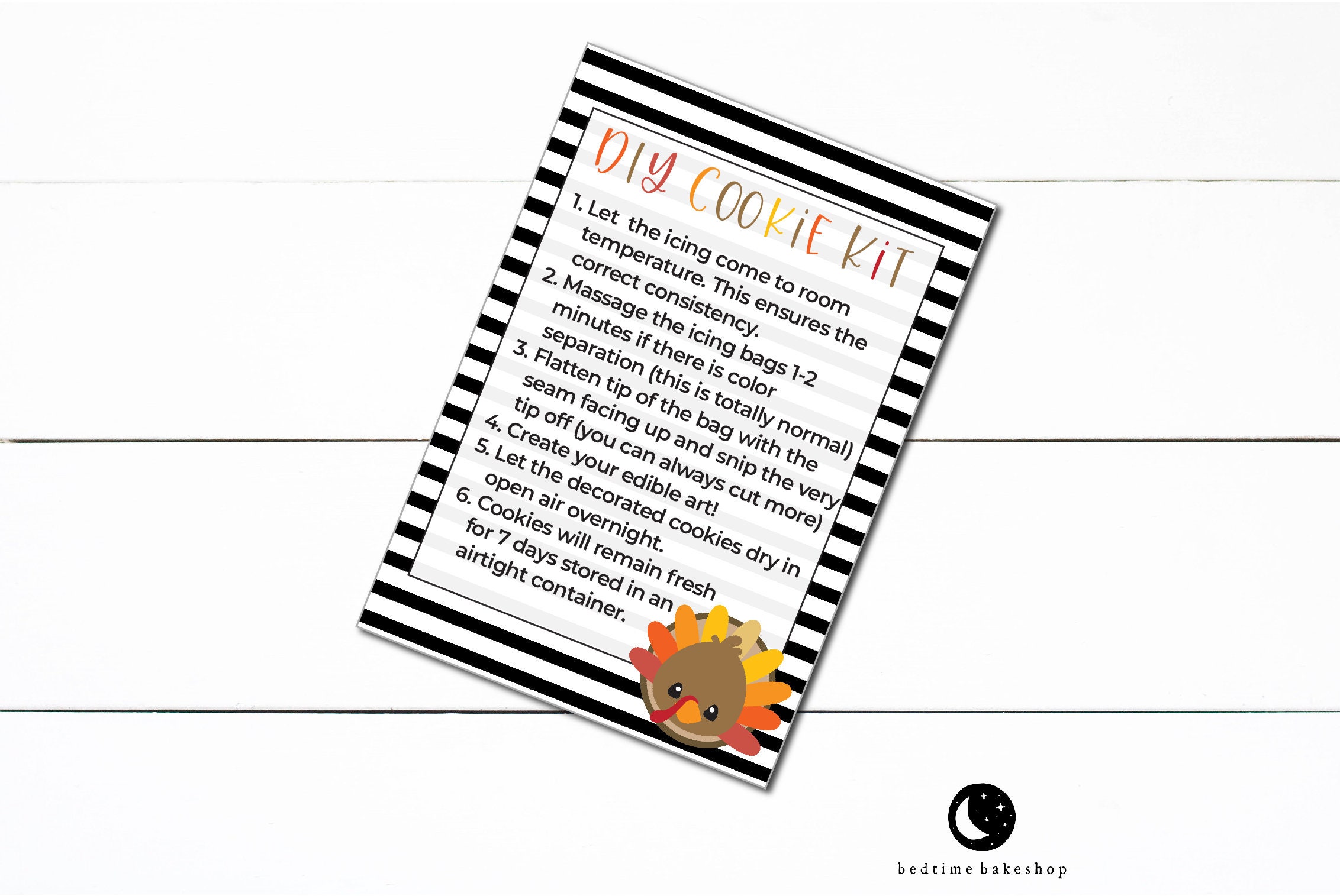 Printable Summer Fun Cookie Kit Instructions Card | Etsy