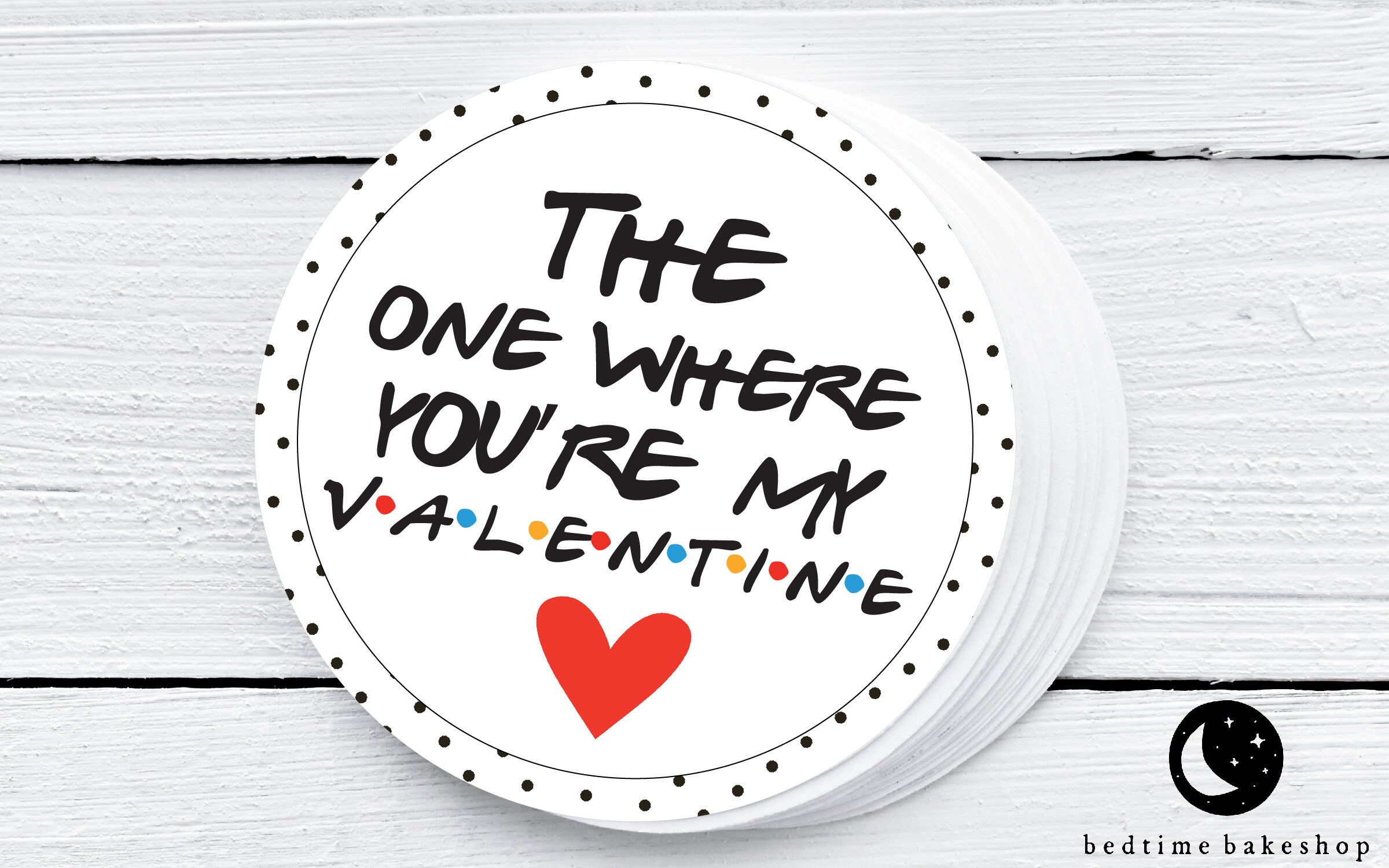 Printable Valentine's Day Cookie Tag the One Where - Etsy