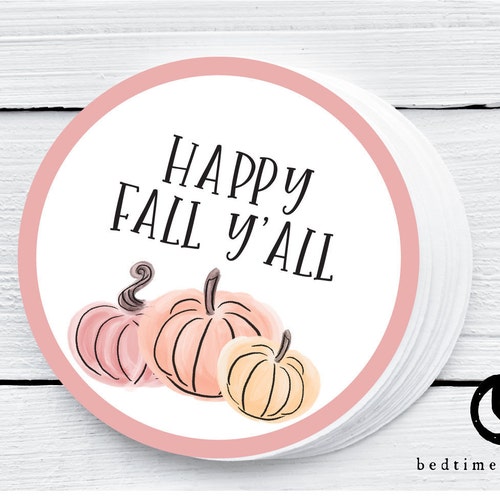 Printable Happy Fall Y'all 2 Cookie Tags Fall - Etsy