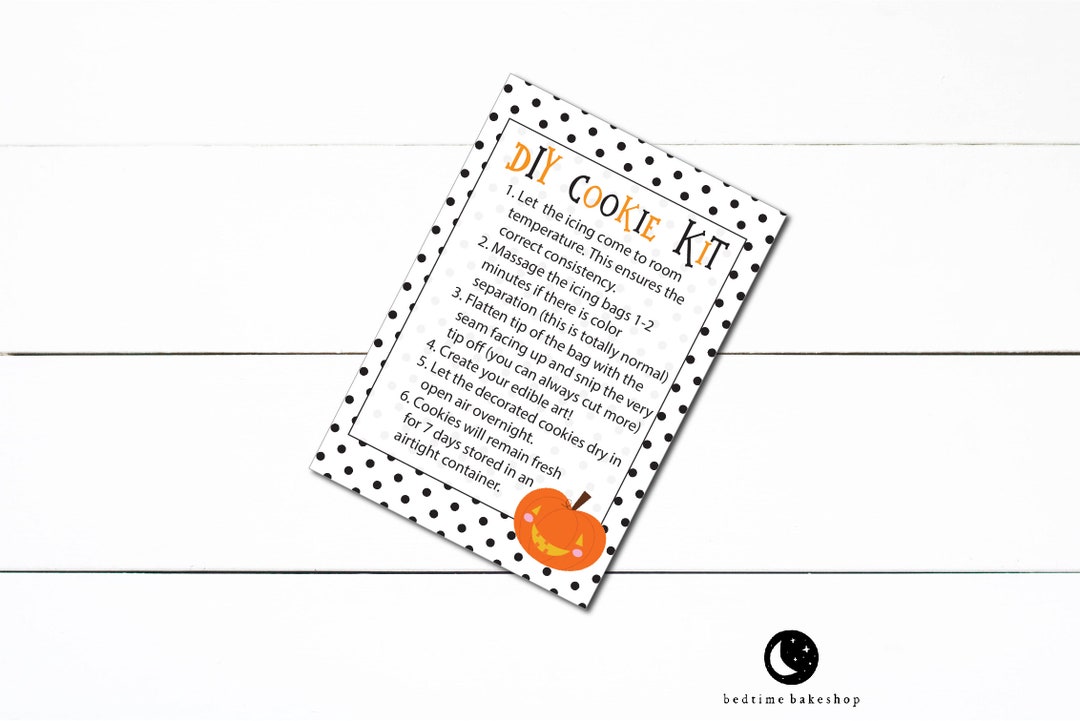 Printable Happy Halloween DIY Cookie Kit Card 3.5 X 5 Mini Cookie Card ...