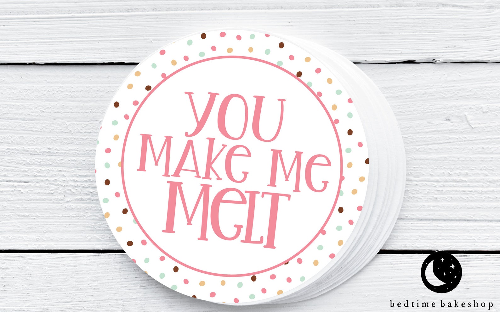 Printable Valentine's Day Cookie Tag - You Make Me Melt Pastel ...