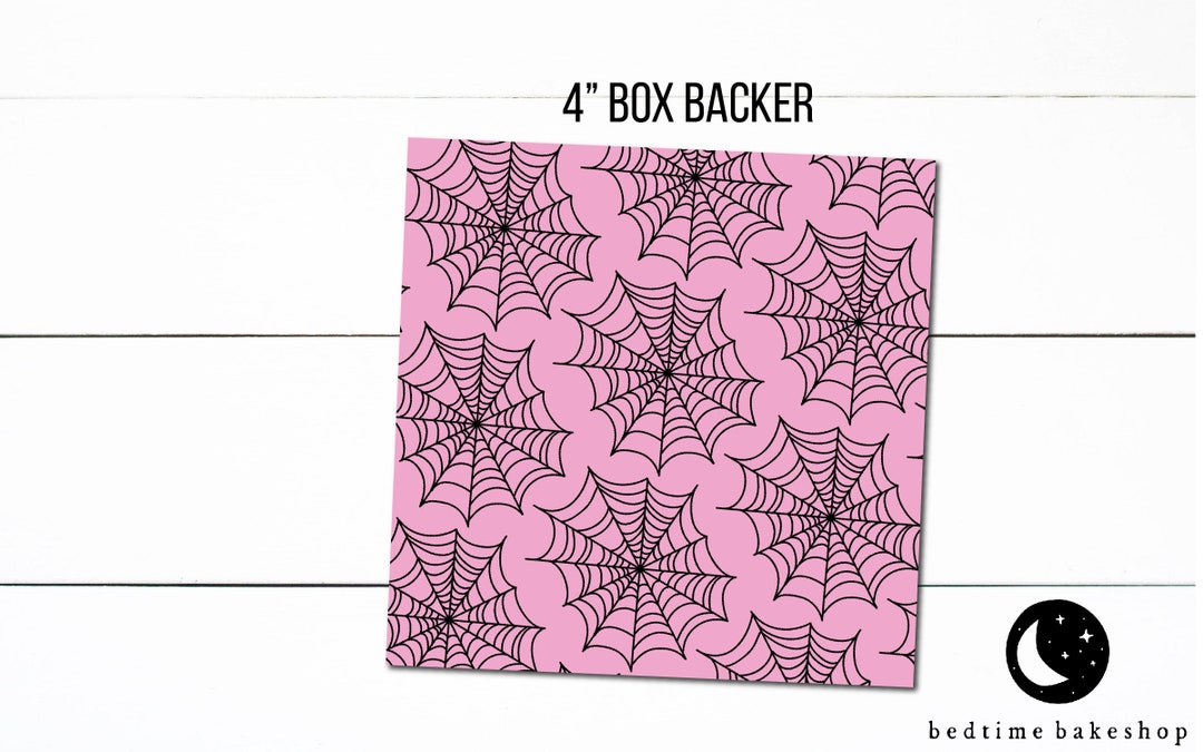 Printable 4" Cookie Box Packaging Halloween Pink Black Webs Cookie ...