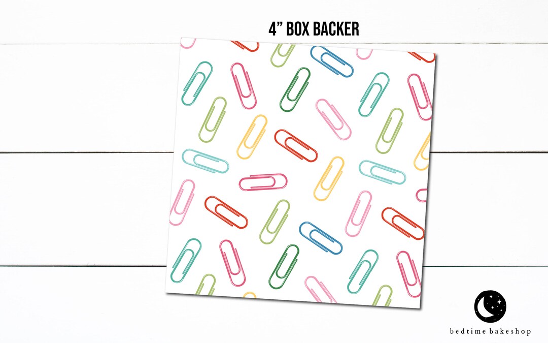Printable 4"x4"cookie Box Packaging Background Back to School Paper ...