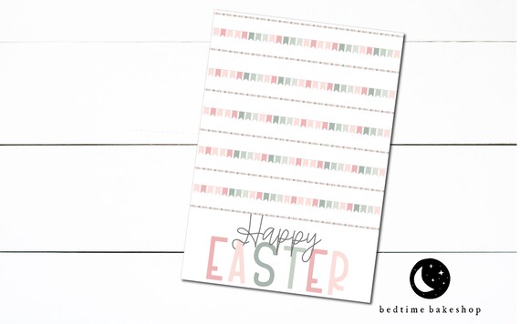 Printable Mini Cookie Card 3.5 X 5 Happy Easter | Etsy