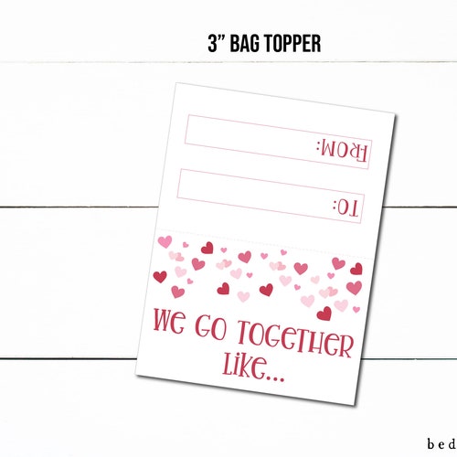 Instant Download Happy Valentine's Day Bag Topper - Etsy