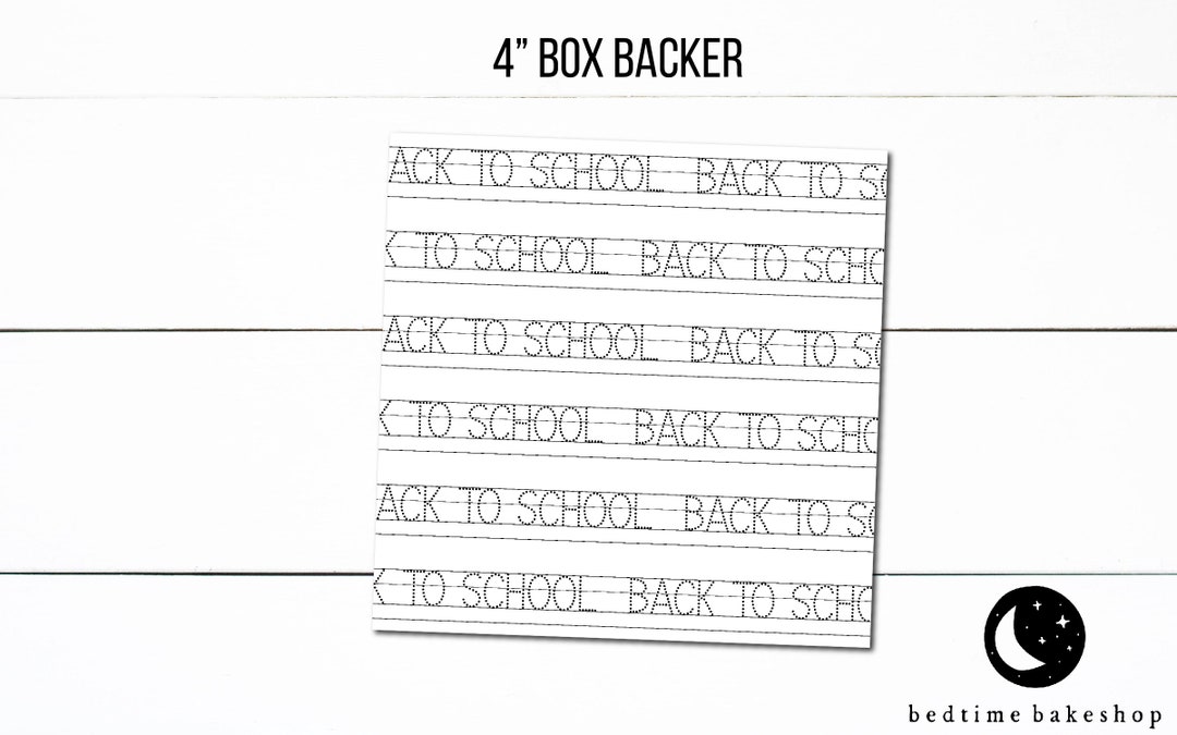Printable 4"x4"cookie Box Packaging Background Back to School Lined ...